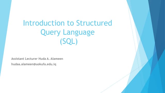 Introduction to structured query language | PPT Introduction to structured query language | PPT