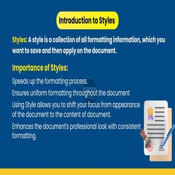 Libre Office Writer Lesson 3: Using Styles and Templates | PPTX