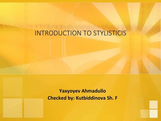 Stylistics - Norm and Deviation. | DOCX