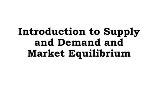 Application of Demand and Supply | PPTX
