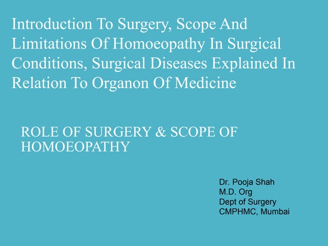 Introduction to surgery | PPTX