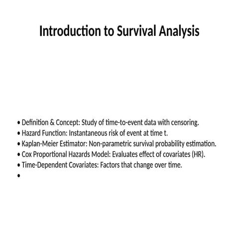 Introduction_to_Survival_Analysis for teaching purpose | PPTX