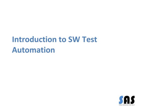 Introduction To Automation Testing Ppt 3921