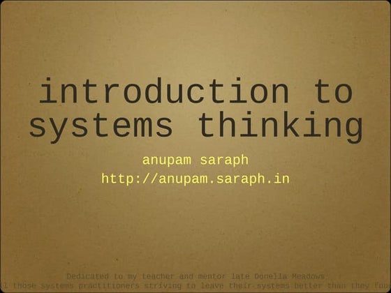 Systemsthinking 12632353422762 Phpapp01 | PPT
