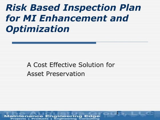 Risk-Based-Inspection-Program. For beginners | PPT