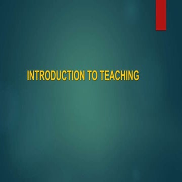 Introduction to teaching | PPTX
