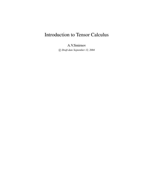 Tensor Algebra And Tensor Analysis For Engineers Pdf Physics Science