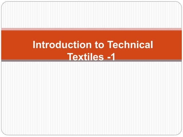Technical textiles | PPTX