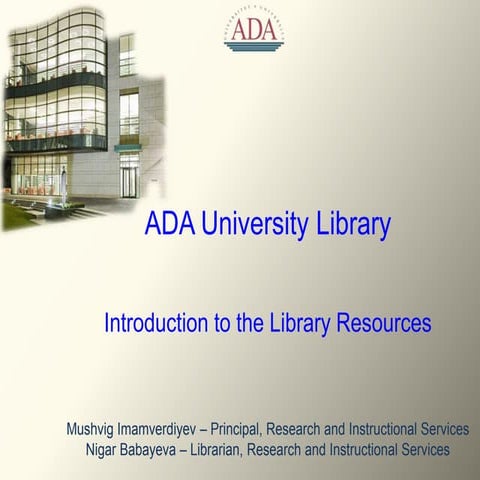 Introduction to the Peace Palace Library | PPT