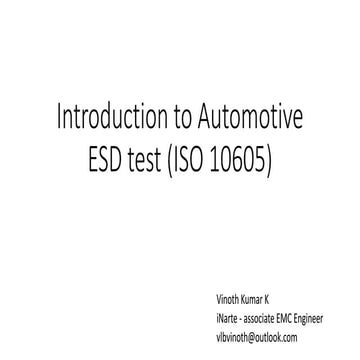 Introduction to the automotive esd(iso 10605) | PPTX