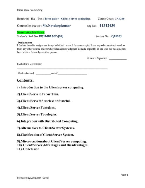 Client Server Computing Ppt