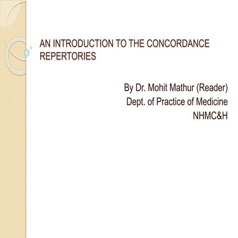 Introduction to the concordance repertories | PPTX