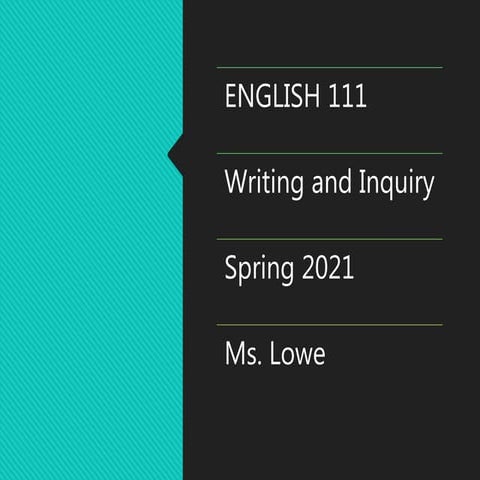 Introduction to ENG 111 | PPTX
