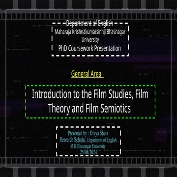 Coursework Presentation : Introduction to the Film Studies, Film Theory ...