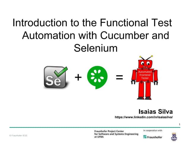 Introduction To The Functional Test Automation With Cucumber And Selenium Ppt 9270