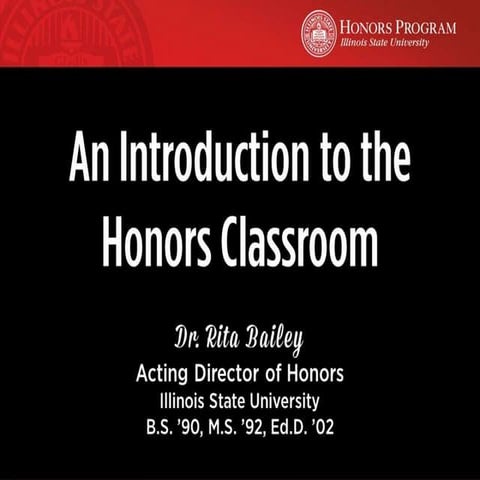 An Introduction to the Honors Classroom | PPT