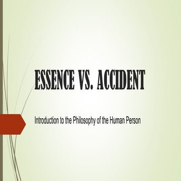 Introduction to the Philosophy of the Human Person - Essence vs ...
