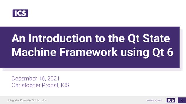 Introduction To The Qt State Machine Framework Using Qt 6 Ppt