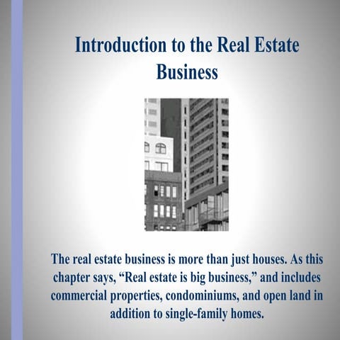 Introduction to the real estate business ideas | PDF