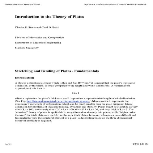Theory of Plates and Shells | PDF