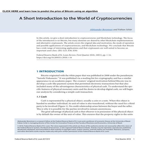 Introduction to the World of Cryptocurrencies | PDF