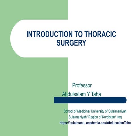 Introduction to thoracic surgery | PPT
