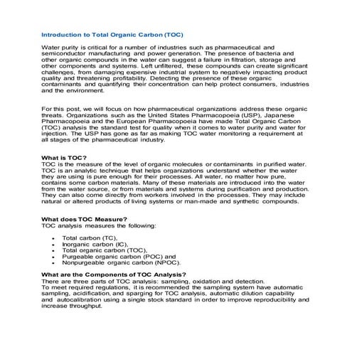TOC Total Organic Carbon Analyzer