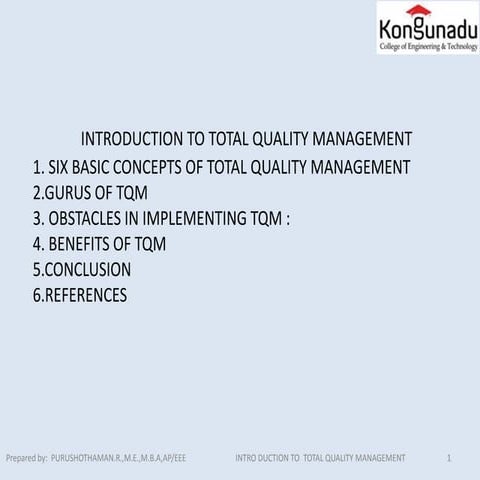 Total Quality Management | PPTX