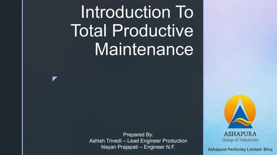Total productive maintenance (tpm) | PPTX | Business | Business and Finance