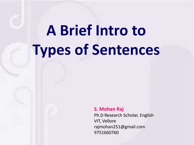 Sentence structure | PPTX