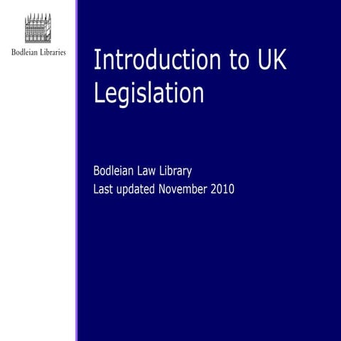 Introduction to uk legislation | PPT