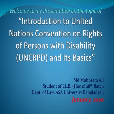 Introduction to UNCRPD #themohroam #mohoramswheels | PPT
