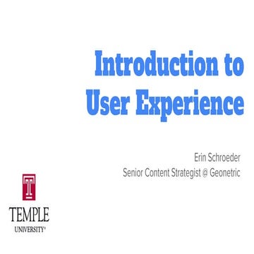 Introduction to User Experience: Who Does It, and How It's Done | PPT ...