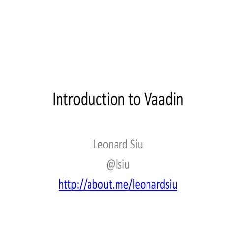 Introduction to vaadin | PPT