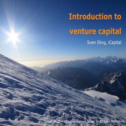 BeWise lecture: Sven Illing "Introduction to Venture Capital ...