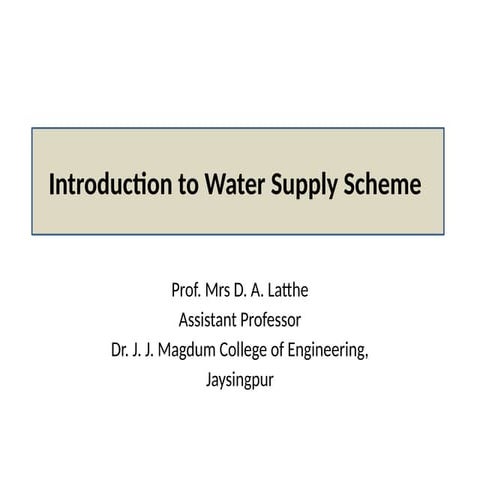 introduction to water supply scheme.pptx | Indoor Environmental Quality ...
