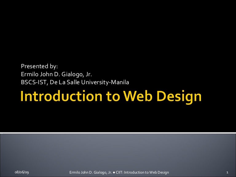 Introduction To Web Design