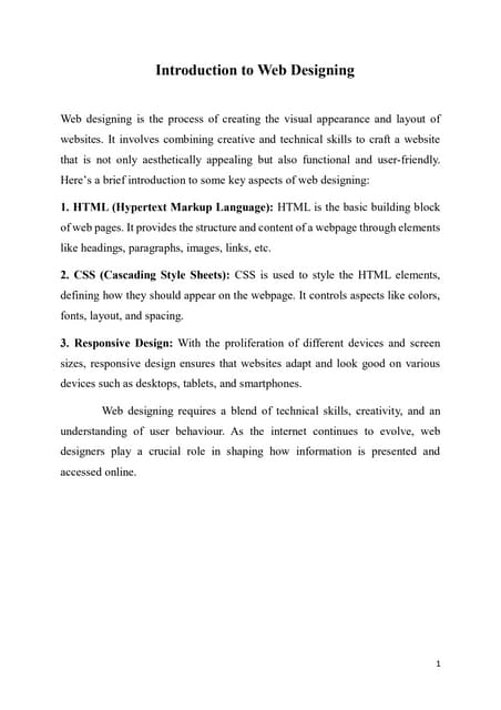 Presentation of web designing | PPT