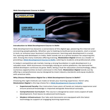 Introduction to Web Development Course in Delhi.pdf