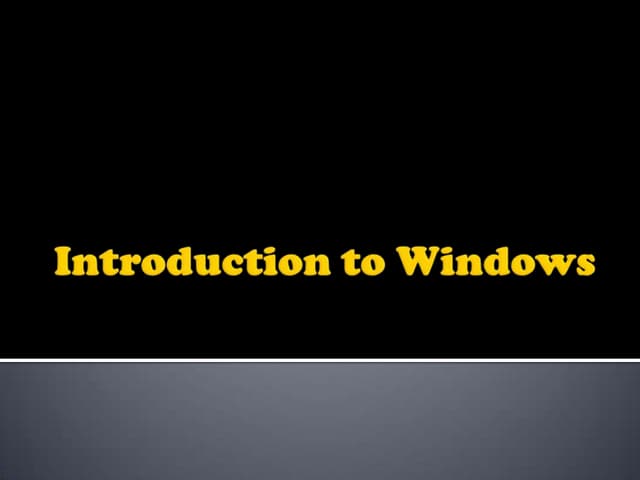Windows operating system presentation | PPTX