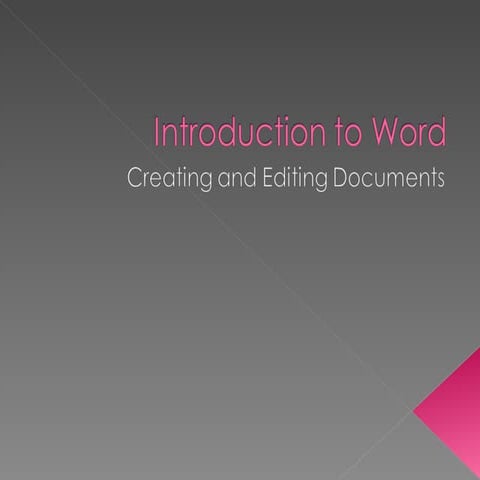 Introduction To Word | PPT