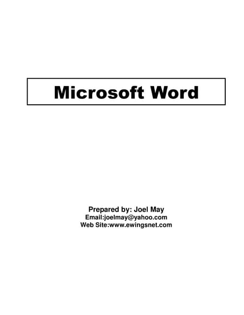 Parts of m.s word | PPTX | Desktop Publishing | Computer Software and Applications