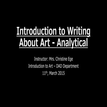 Introduction to Writing About Art - Analytic | PPTX | Educational ...