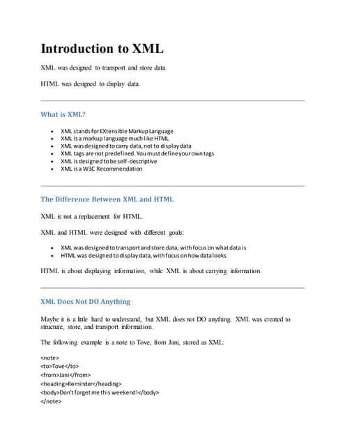 Introduction To Xml Pdf 2413