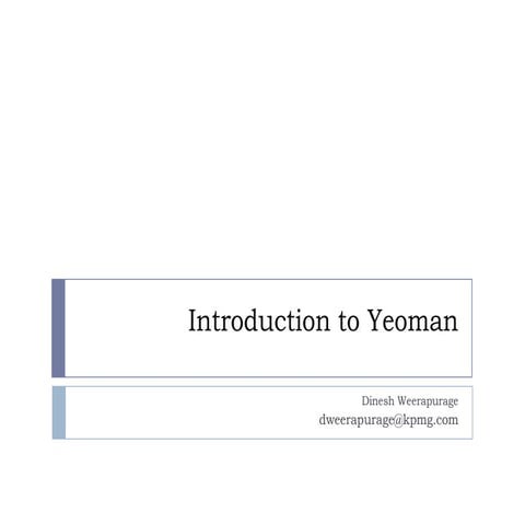 Introduction to yeoman | PPT