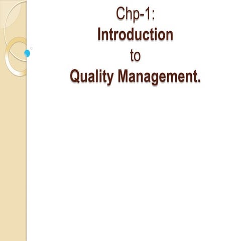 Introduction to quality, quality assurance and productivity | PDF