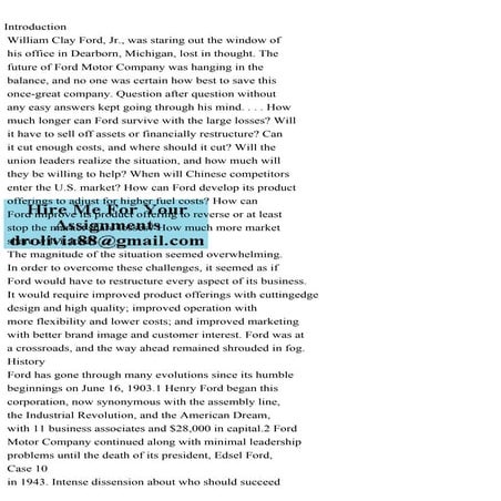 Case study on ford | PPTX