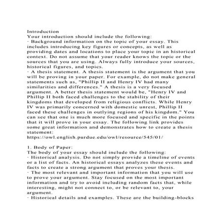 Introduction Your introduction should include the following· .docx