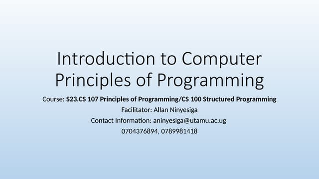 Introduction To Python Programming Variables Ppt 2886
