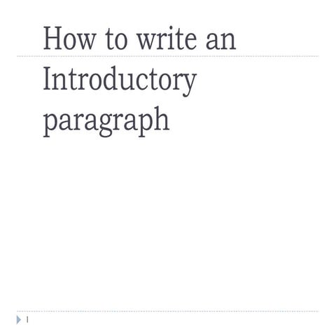 Introductory paragraphs research 2011 | PPT